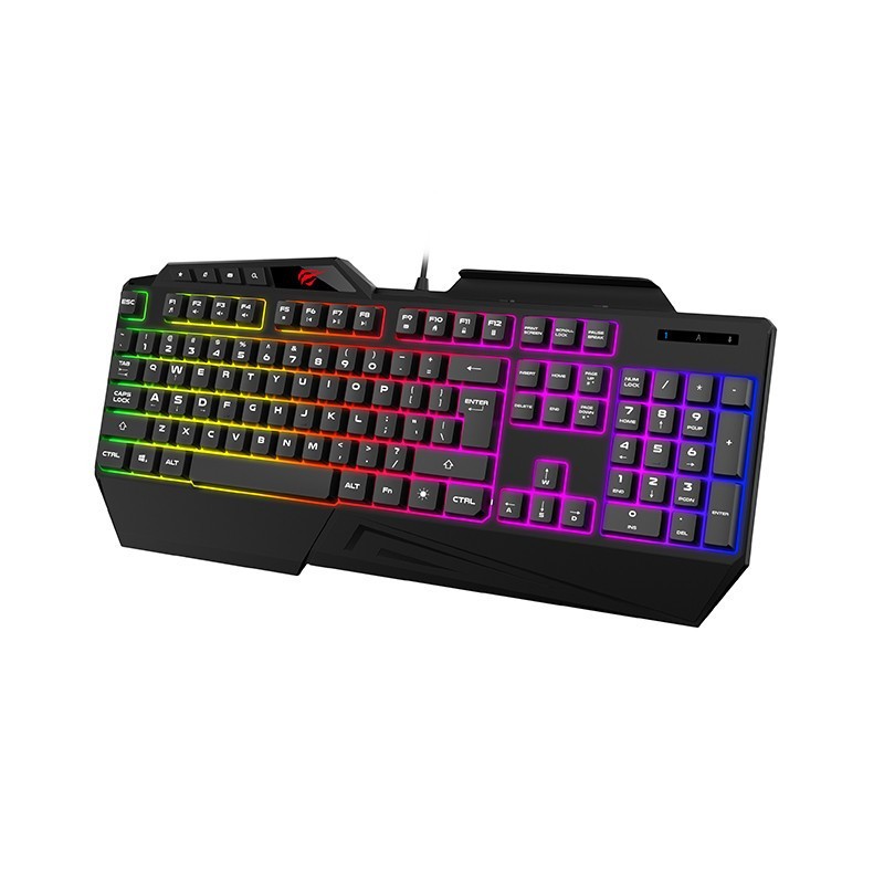 Clavier Gaming Havit KB488L / RGB / Noir